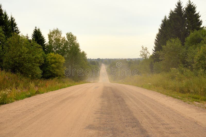 Gravel Road in Midland Russia Stock Image - Image of grass, cloudscape ...