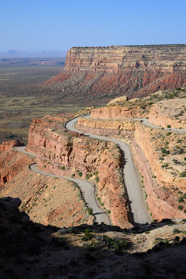 Gravel Section of Utah Highway 261 Moki Dugway Switchbacks Onto Cedar ...