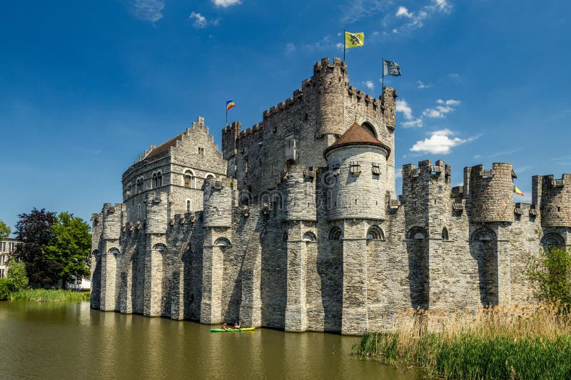 Gravensteen Castle by the River in Ghent Editorial Photography - Image ...
