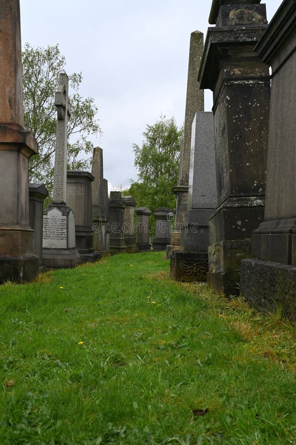 Graves in Cemetery Near Tree Stock Image - Image of interred, interment ...