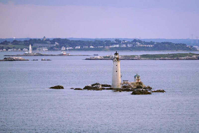 The Graves Lighthouse in Boston Harbor Stock Photo - Image of harbor ...