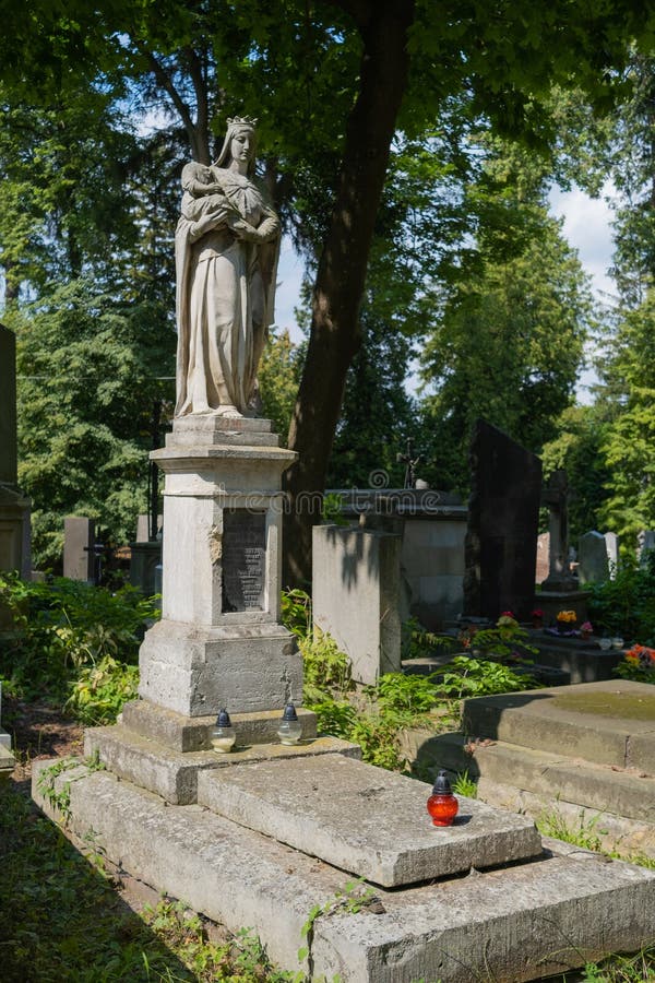 Graves and Monuments at Lychakiv Cemetery, Lviv, Ukraine Stock Image ...