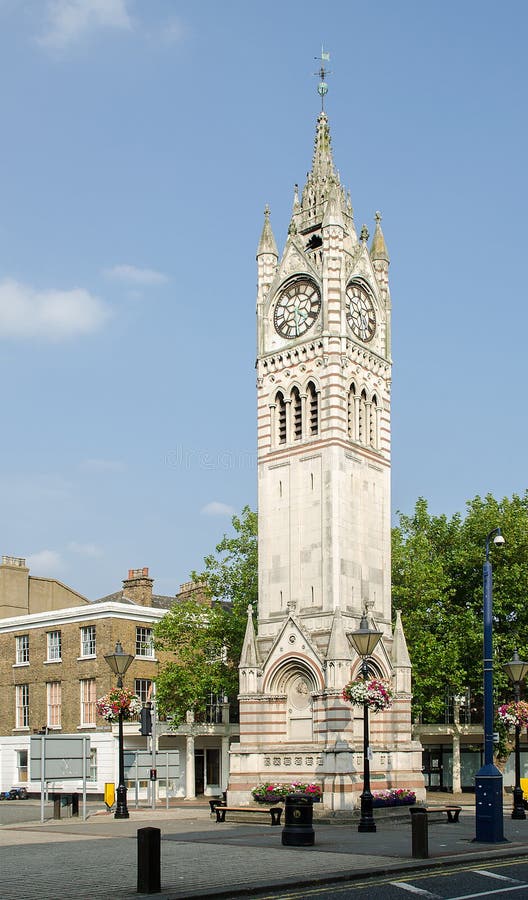 Gravesend Town clock Tower stock image. Image of britain - 44680399