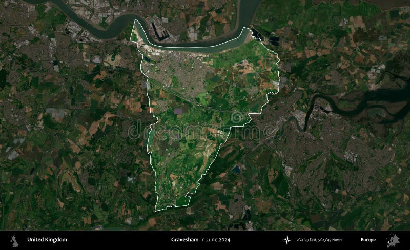 Gravesham Highlighted, United Kingdom. Sentinel. June 2024 Stock ...
