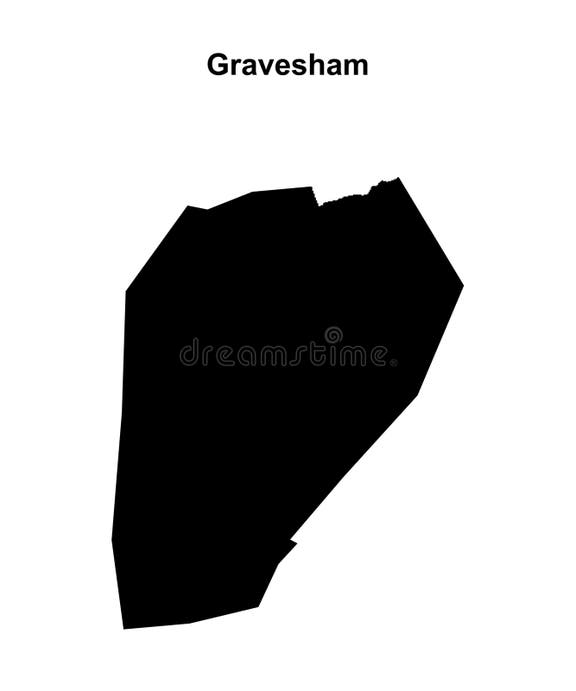 Gravesham outline map stock vector. Illustration of vector - 371643983
