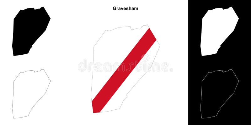 Gravesham outline map stock vector. Illustration of area - 334902585