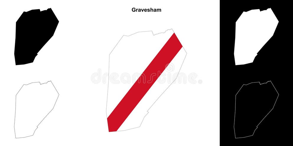 Gravesham outline map stock vector. Illustration of area - 334902585