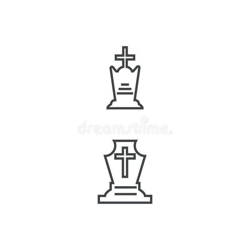 Gravestone Logo Template Vector Symbol Stock Vector - Illustration of ...