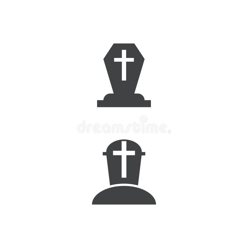 Gravestone Logo Template Vector Symbol Stock Vector - Illustration of ...