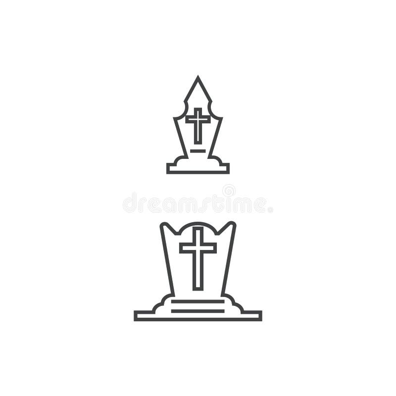 Gravestone Logo Template Vector Symbol Stock Vector - Illustration of ...