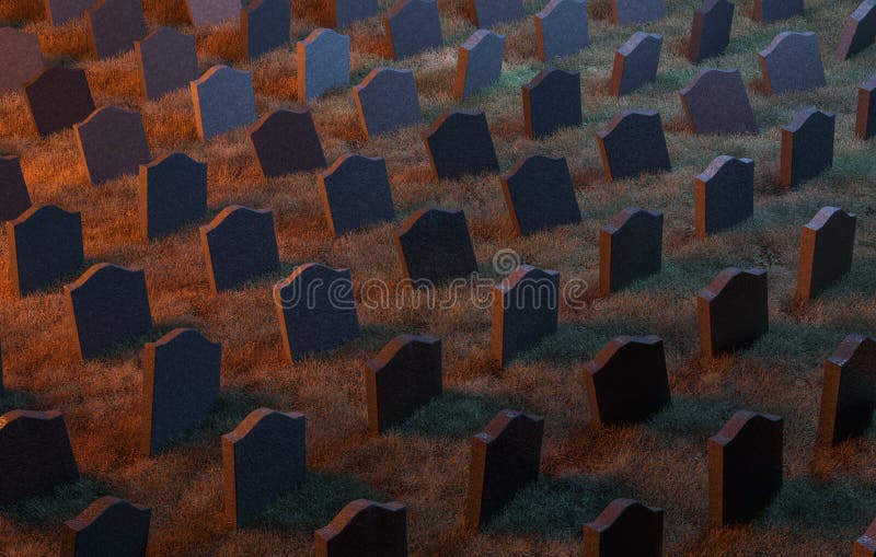 Gravestone Pattern in a Cemetery Stock Illustration - Illustration of ...
