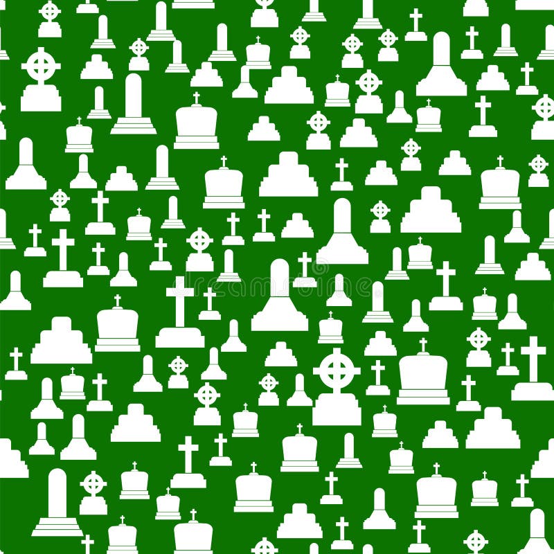 Gravestone Seamless Pattern Stock Illustration - Illustration of death ...