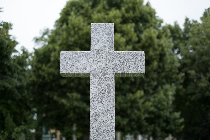 Gravestone, Stone Cross on Cemetery -graveyard Stock Image - Image of ...
