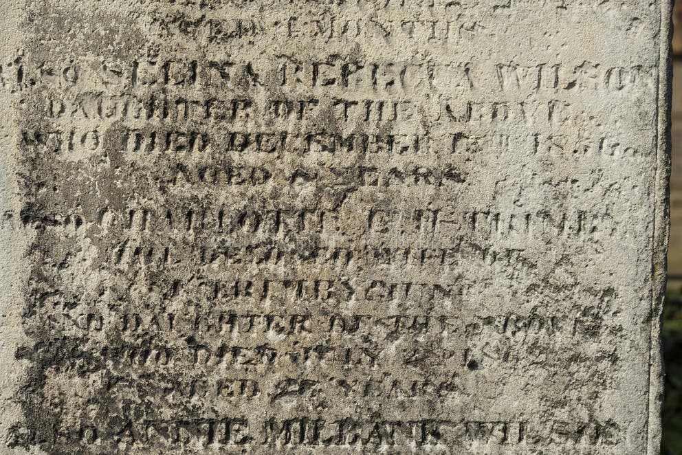 Gravestone with Writing Text Editorial Image - Image of engraved ...