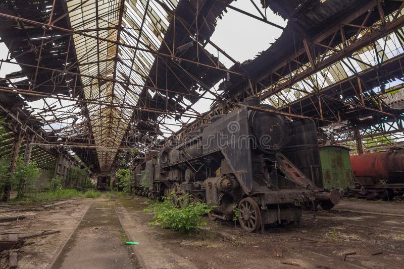 Graveyard of Abandoned Trains Stock Image - Image of abandoned, factory ...