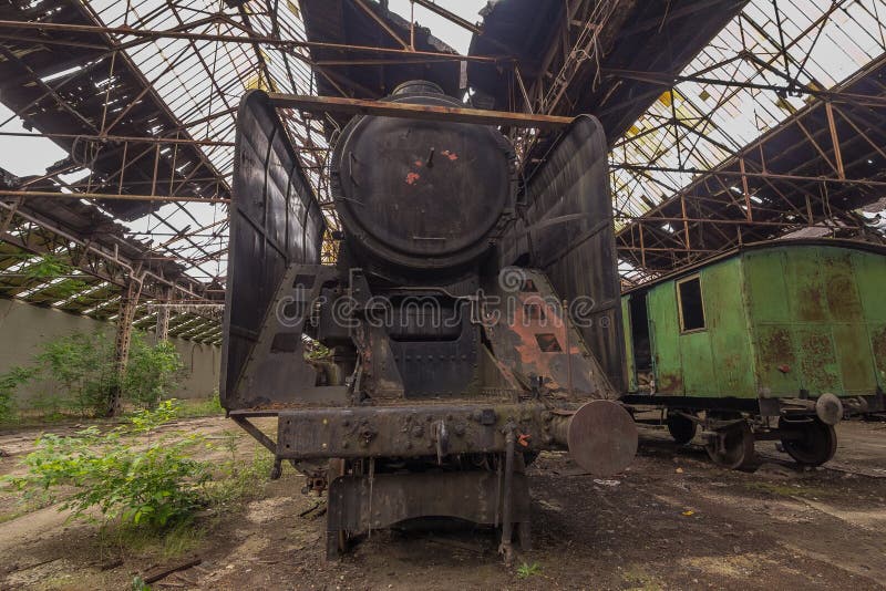 Graveyard of Abandoned Trains Stock Photo - Image of city, details ...