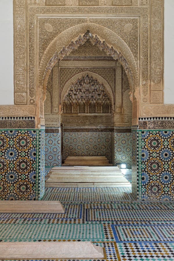 Graveyard in Arabic Building with Tiled Patterns and Colourful Tile and ...