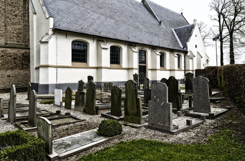 Graveyard with church stock photo. Image of worship, building - 33597028