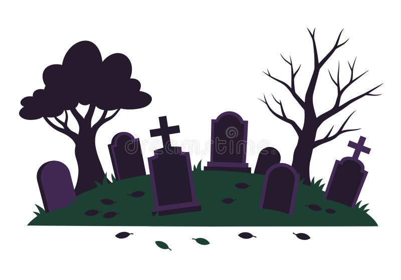 Graveyard clip art stock vector. Illustration of creepy - 371171008