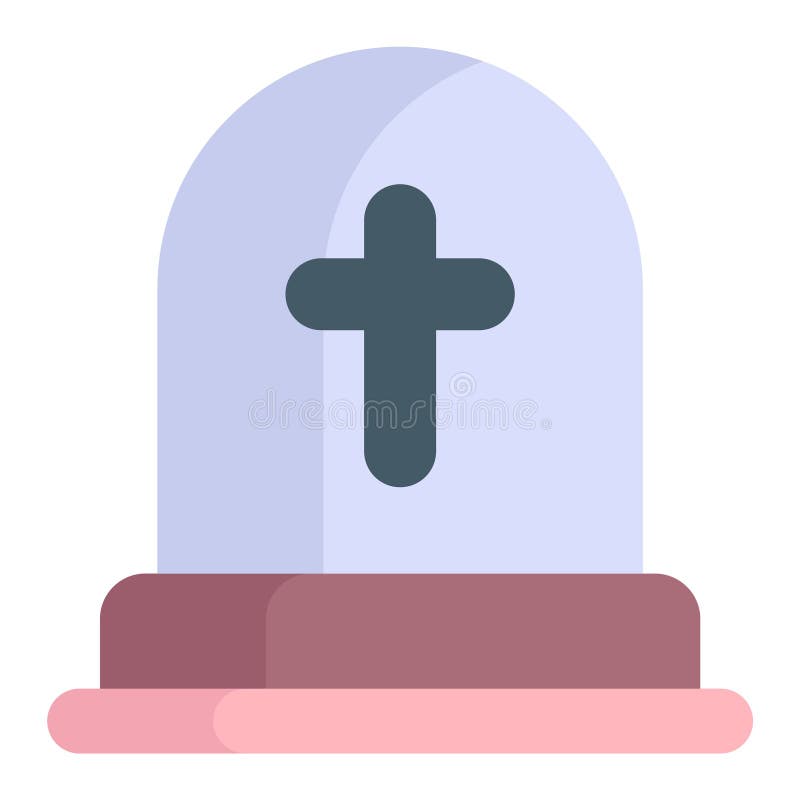 Graveyard, Headstone, Grave Blue Outline Simple Icon Stock Vector ...