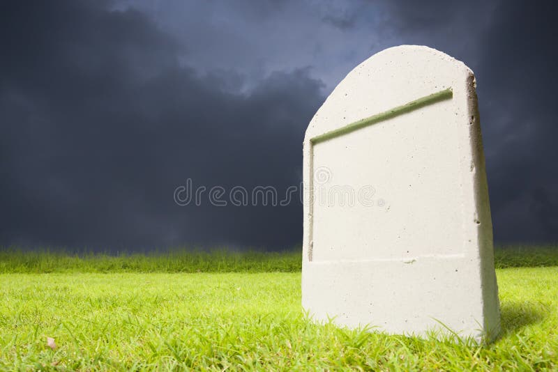 Cemetery, Graveyard with Tombstones at Night Stock Photo - Image of ...