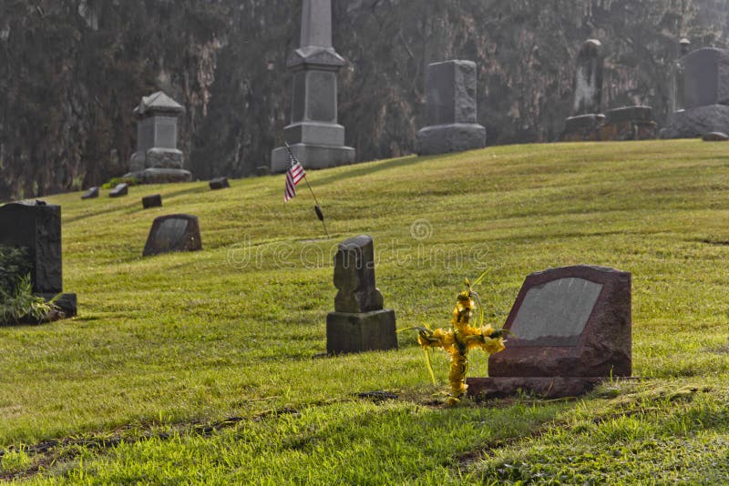 Graveyard Early Morning stock image. Image of peace, headstone - 62557547