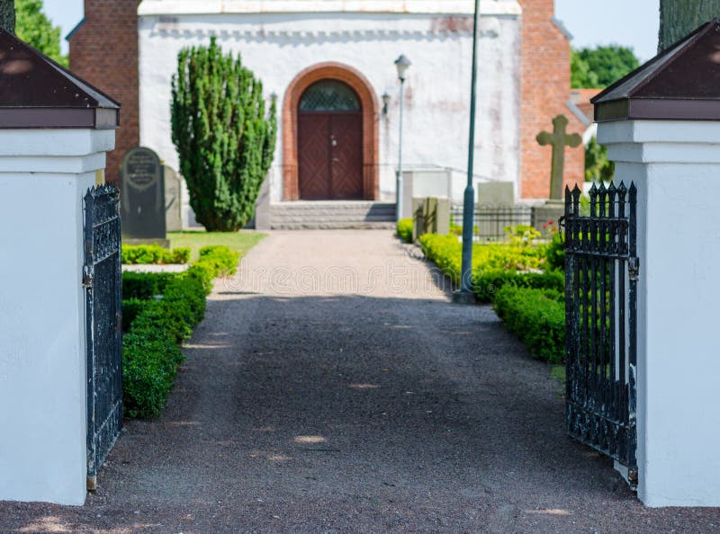 Church Entrance with Graveyard Stock Photo - Image of history, suffolk ...