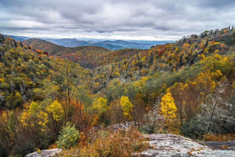Graveyard Fields Overlook in the Smoky Mountains in North Carolina ...