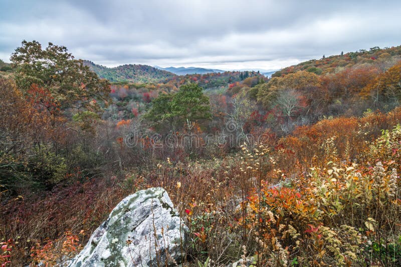 Graveyard Fields Overlook in the Smoky Mountains in North Carolina ...