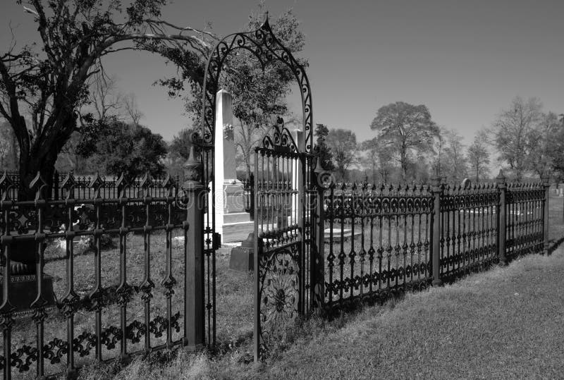 Graveyard with gate stock image. Image of marker, fence - 65977971