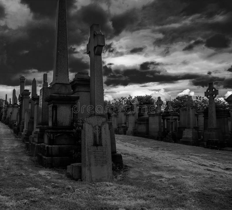 The Big Graveyard In Glasgow Stock Image - Image of glasgow, lonely ...