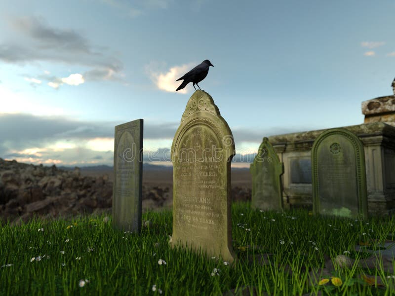 Crow at graveyard stock photo. Image of memorial, mourning - 2350762