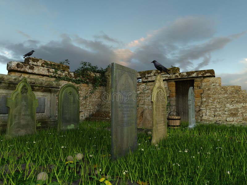 Crow at graveyard stock photo. Image of memorial, mourning - 2350762