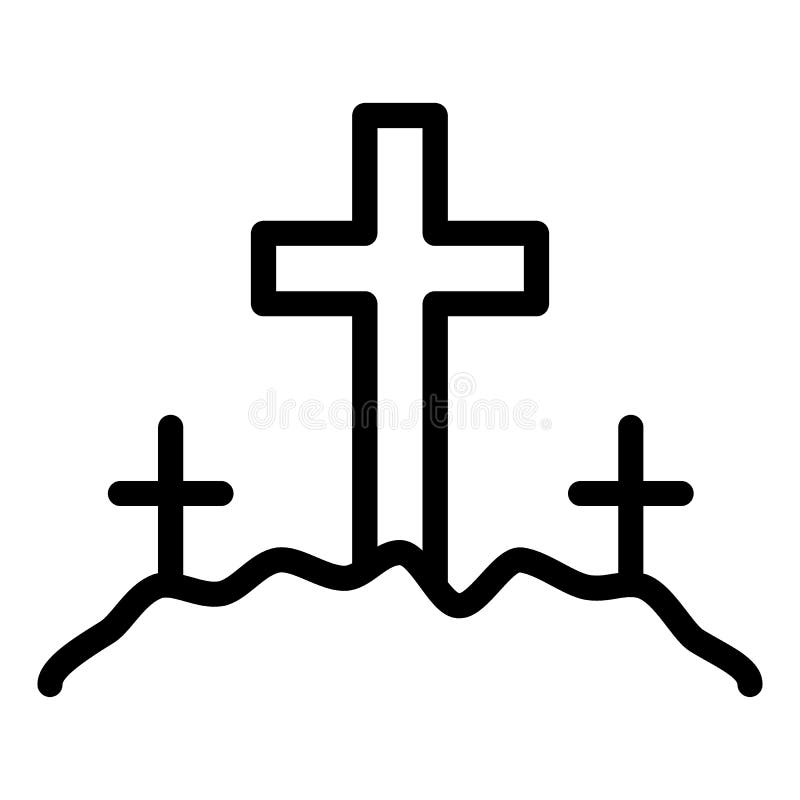Graveyard Cross Solid Icon. Funeral Cross with Wreath Vector ...