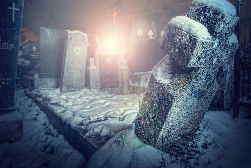 Graveyard at night stock photo. Image of stones, cemetery - 29482718