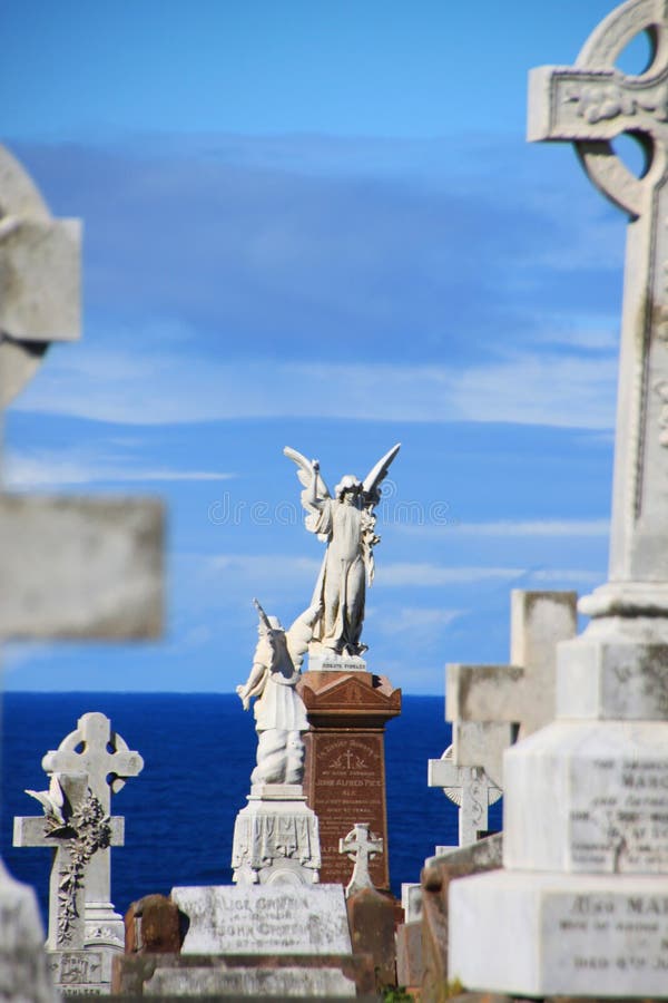 Graveyard by sea editorial stock photo. Image of beach - 99818758