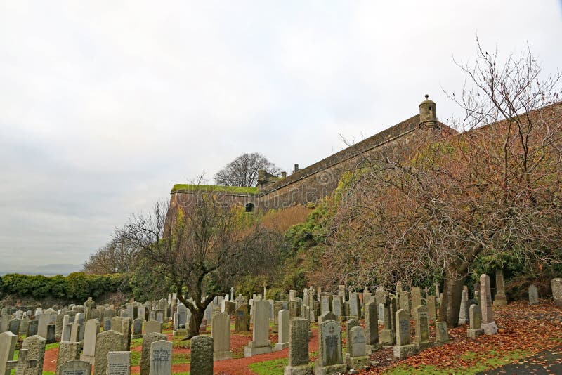 Graveyard and Stirling Castle, Scotland Stock Photo - Image of ...