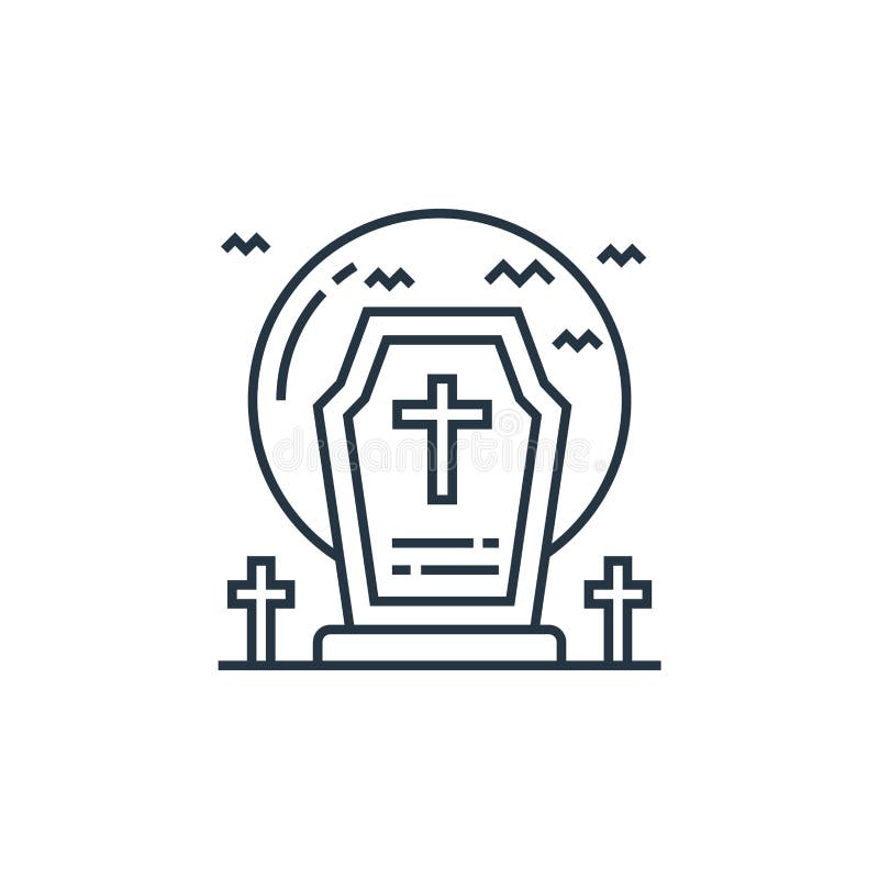 Graveyard Vector Icon. Graveyard Editable Stroke. Graveyard Linear ...