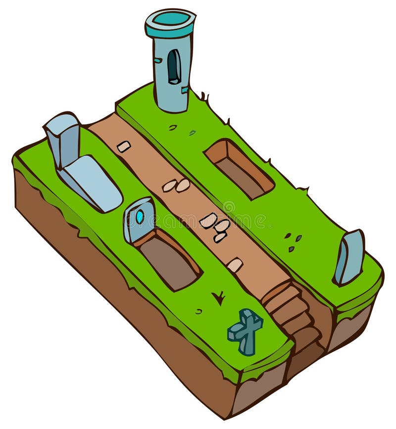Graveyard Vector Illustration. Stock Vector - Illustration of grave ...