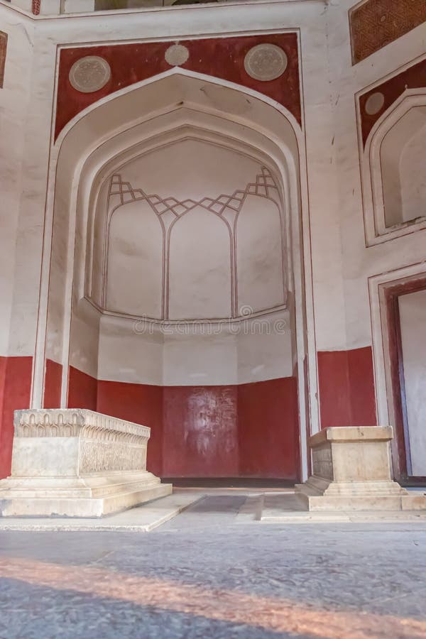 Graveyards Inside Humayun Tomb at Morning from Unique Perspective Stock ...
