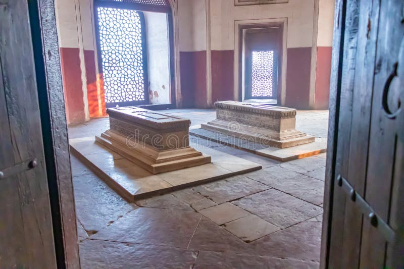 Graveyards Inside Humayun Tomb at Morning from Unique Perspective Stock ...
