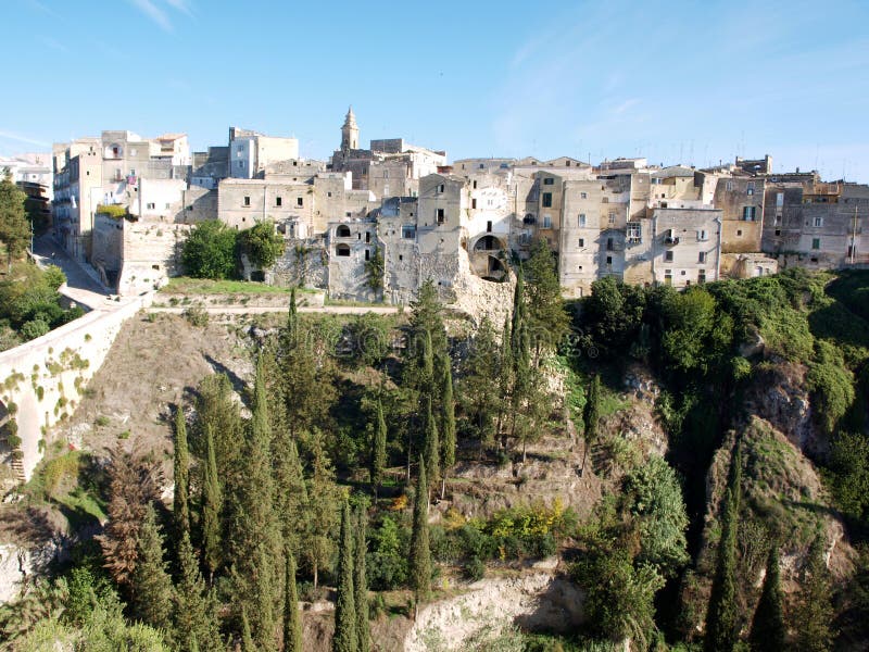 Gravina in Puglia Viewed from the Roman Archaelogical Park, Puglia ...