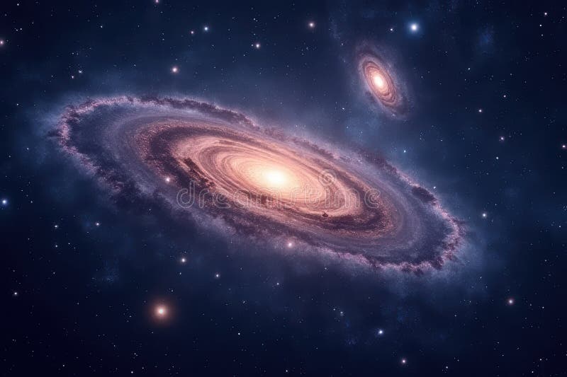 Gravitational Lensing in Cosmic Explorations Stock Illustration ...