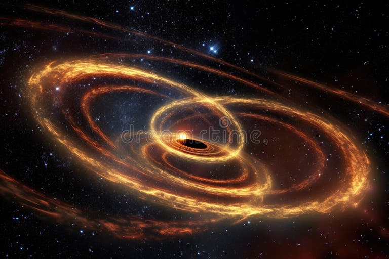 Gravitational Lensing Creating an Einstein Ring Effect Stock Photo ...