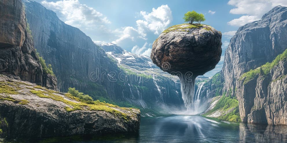 GravityDefying Landscape Where Massive Structures Float for Futuristic ...