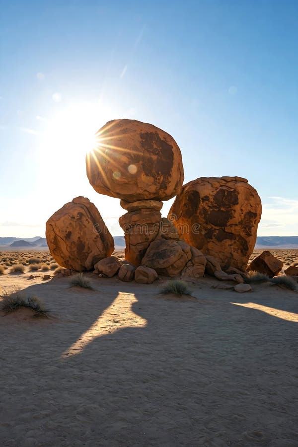Gravity-Defying Rock Stack stock illustration. Illustration of rocks ...