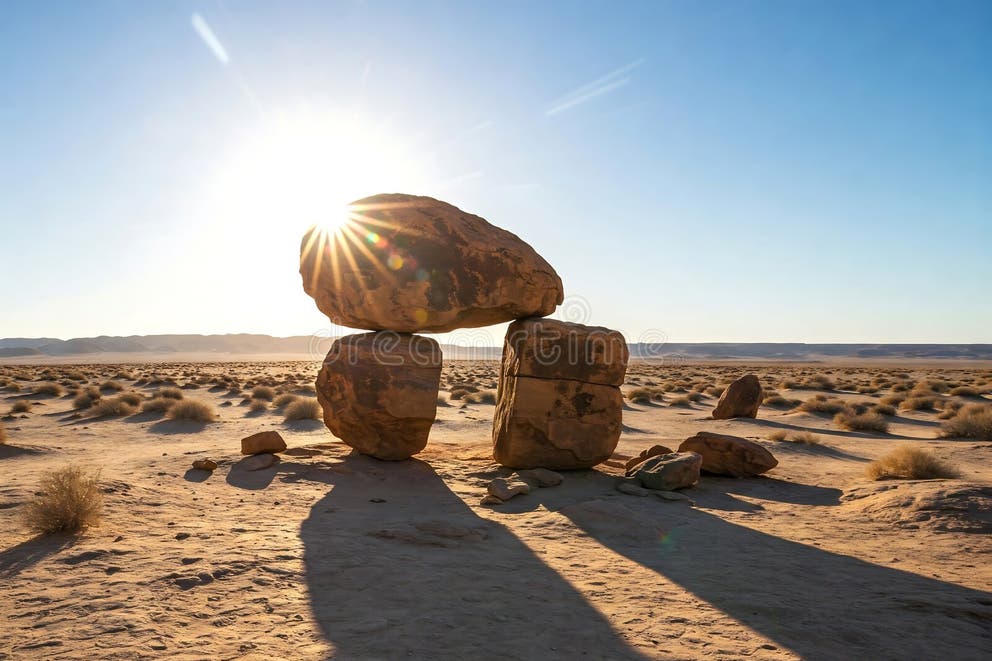 Gravity-Defying Rock Stack stock illustration. Illustration of stacked ...