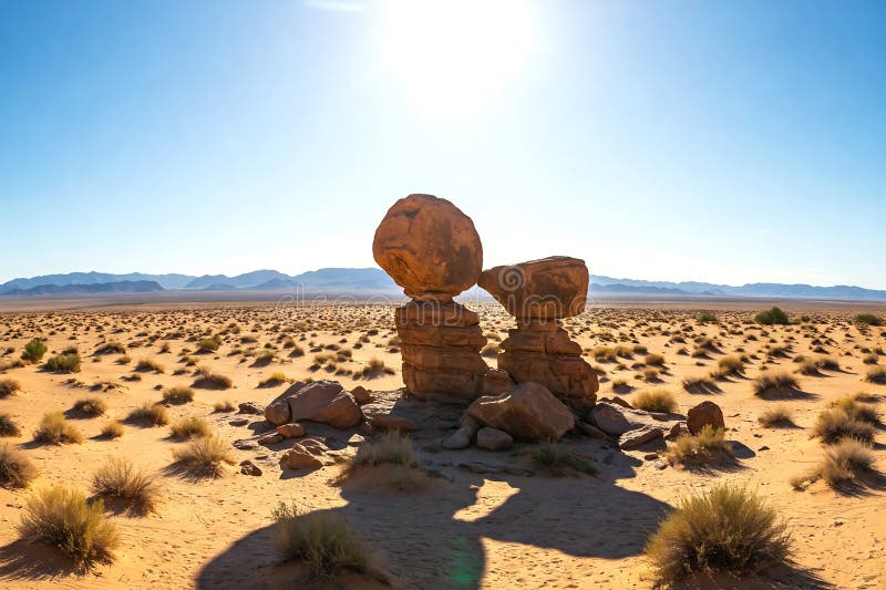 Gravity-Defying Rock Stack stock illustration. Illustration of hiking ...