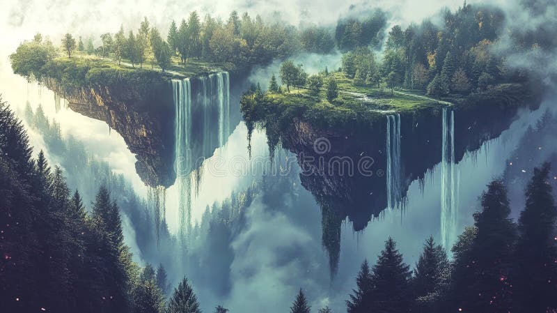 Gravity-defying Valley with Upside Down Trees and Floating Waterfalls ...