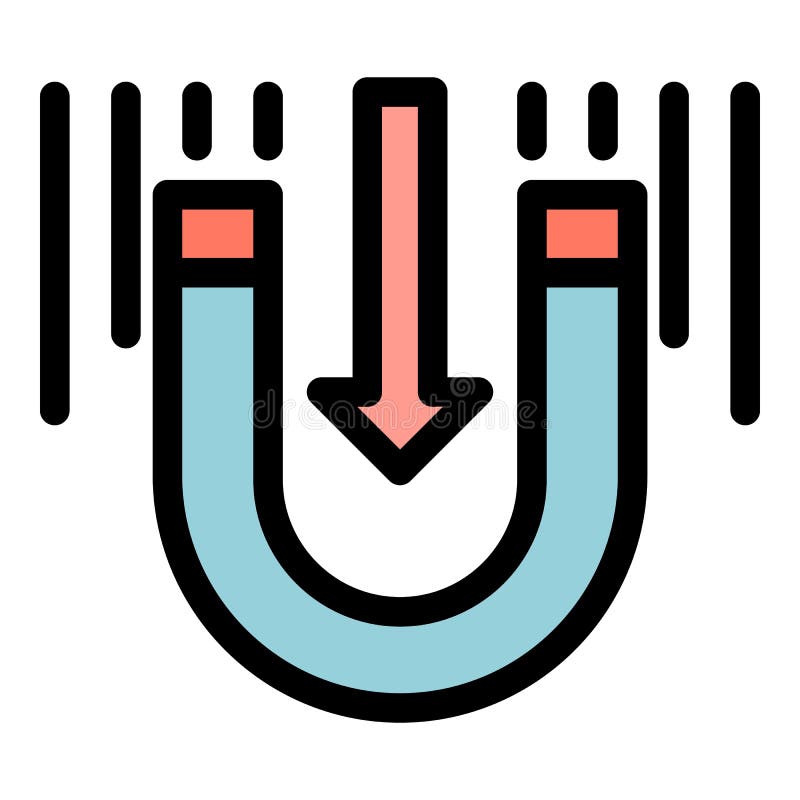 Gravity Drop Magnet Icon Color Outline Vector Stock Vector ...